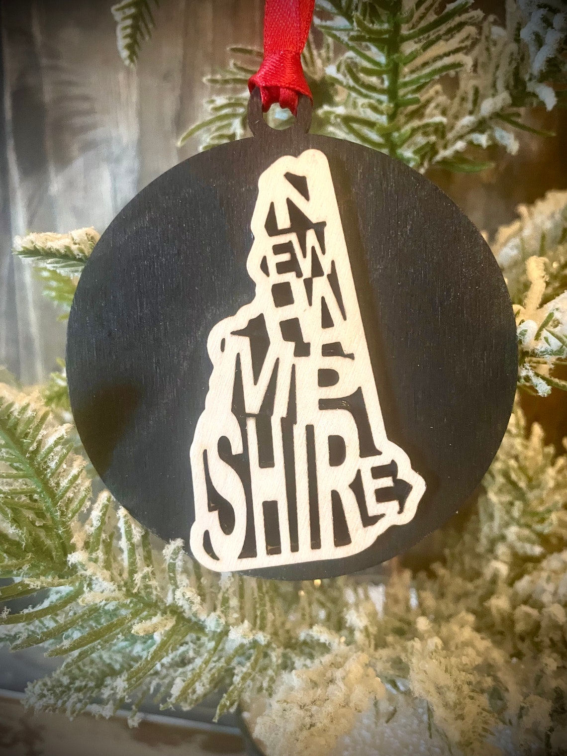 New Hampshire Word Art 2-layer Ornament Laser Cut Wood Ornament, New ...