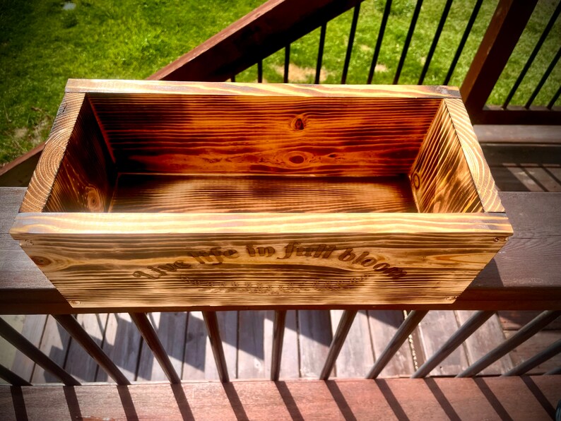 Rustic Flower Box / Planter Box Available in 2 Sizes Custom - Etsy