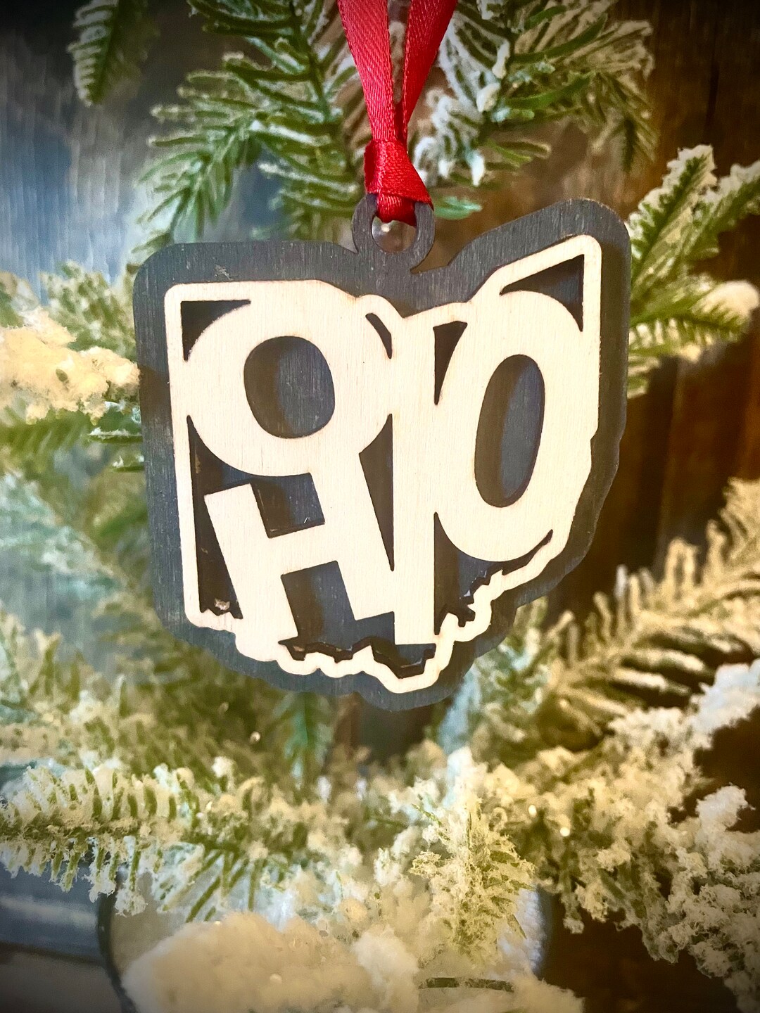 Ohio Word Art 2-layer Ornament Laser Cut Wood Ornament, Ohio Gift Tag ...