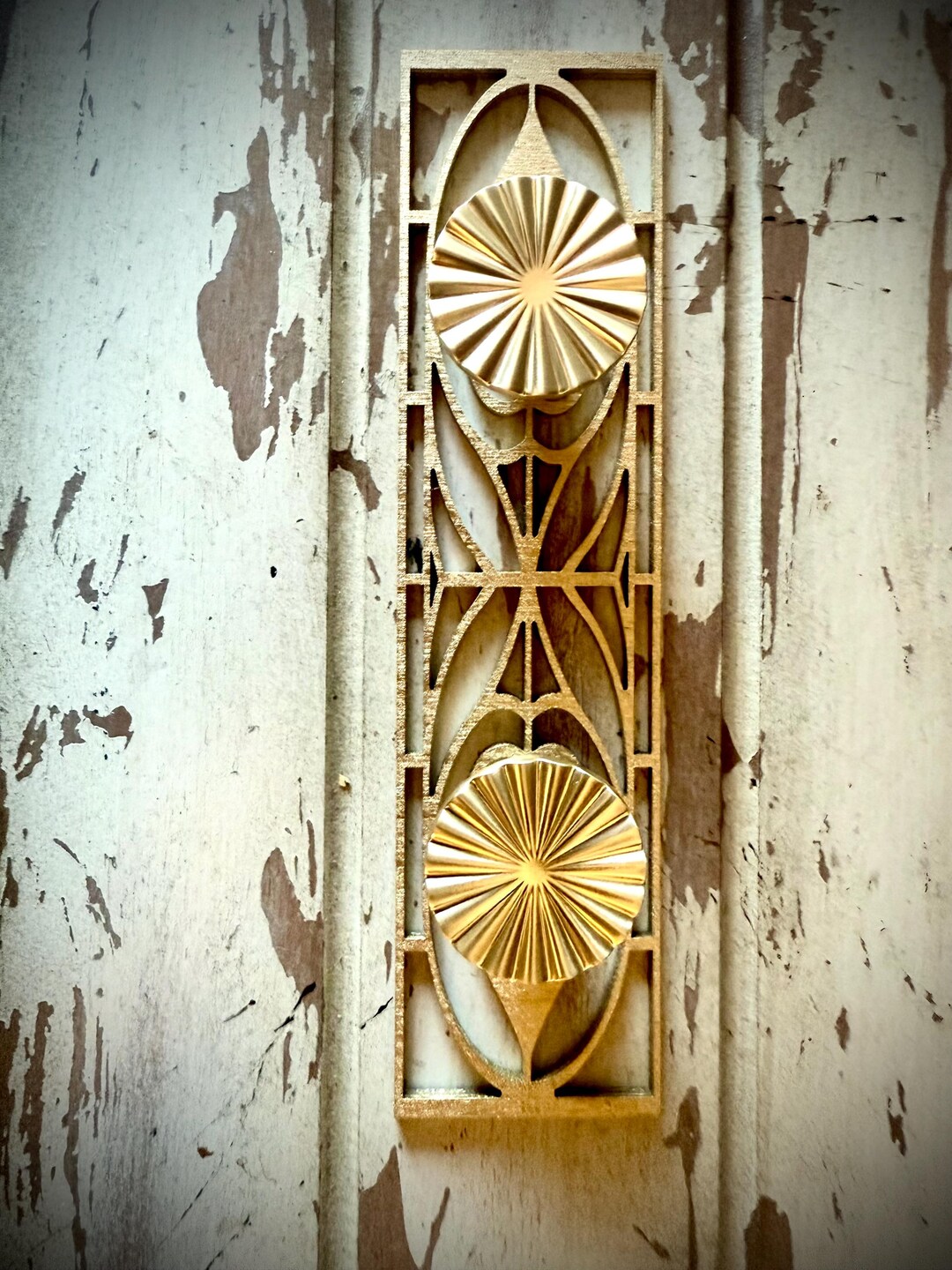 Boho Modern Art Deco Peacock Feathers Wood Drawer Double Knob or Pull ...