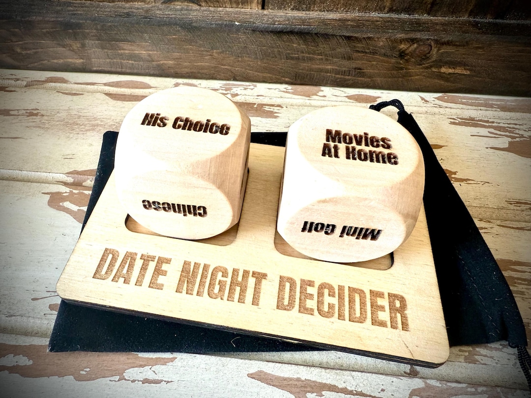 Family Fun Decider Dice. Laser Engraved and Cut Wood Oversized Dice and ...