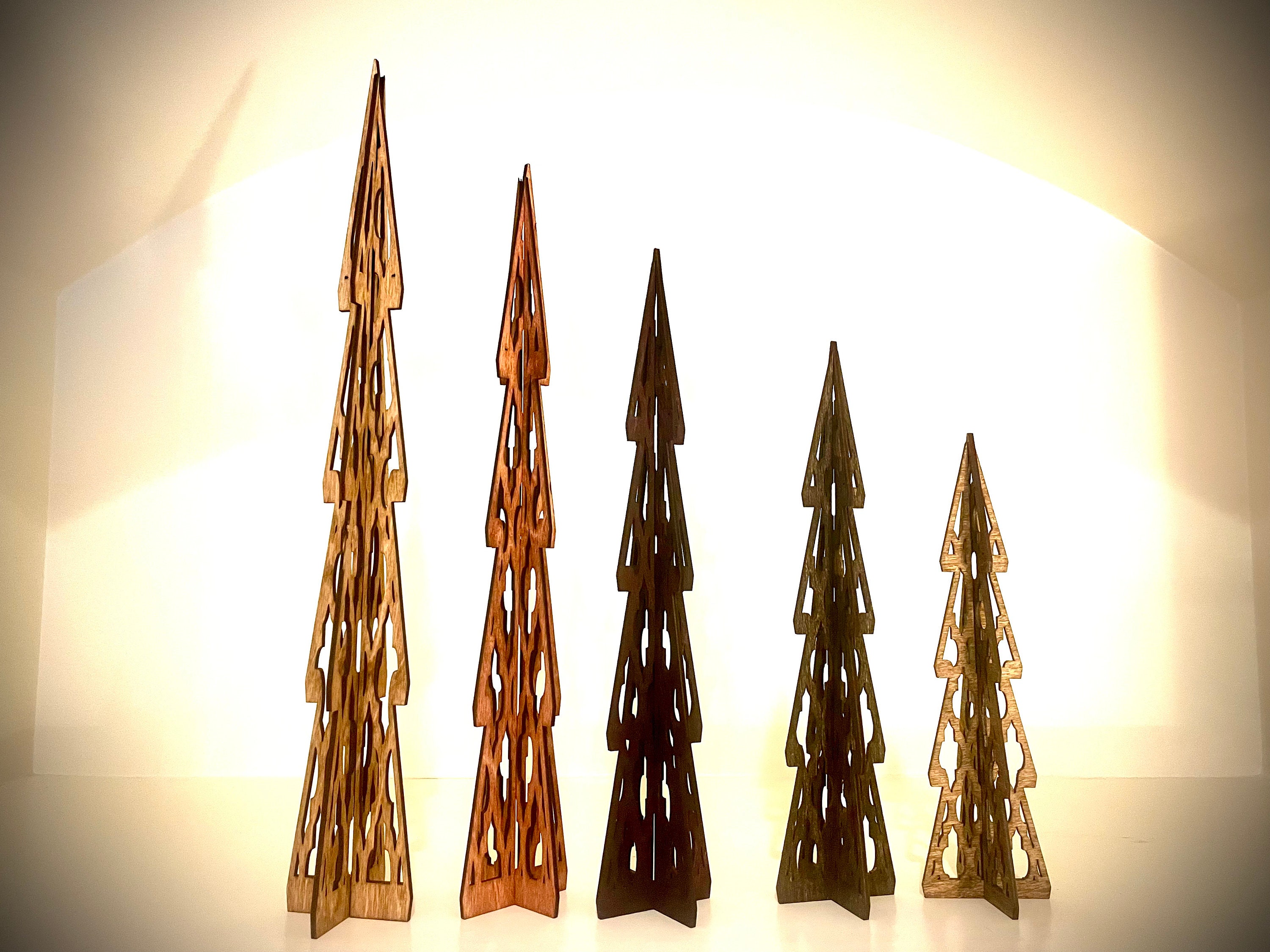 Intricate 3D Pine Tree Wooden Tabletop Decor Available in 3 Styles, 5 ...