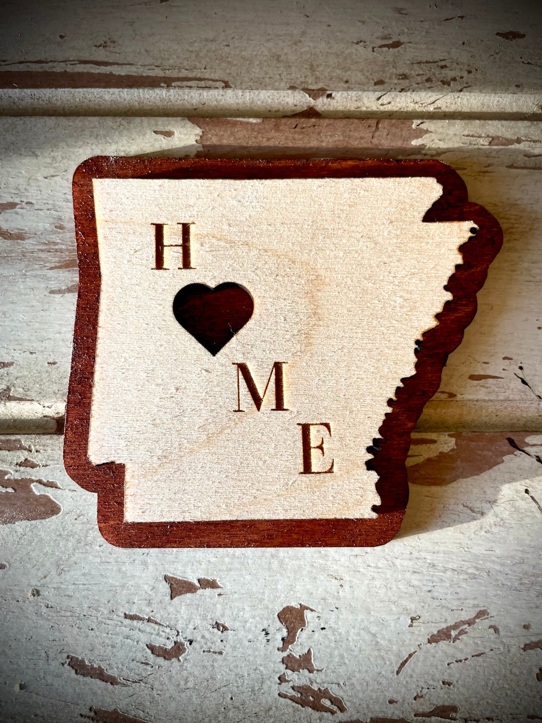 Arkansas HOME 2-layer Wood Magnet - Etsy