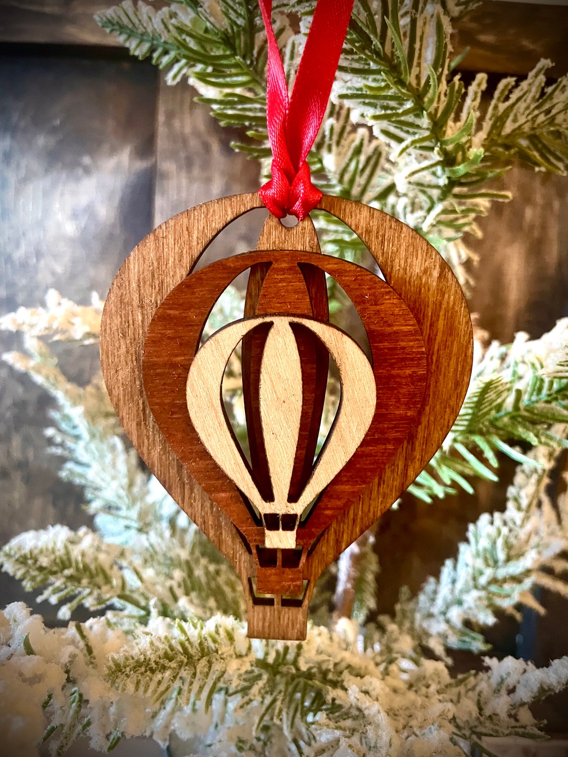 Stacked Hot Air Balloon Laser Cut Wood Ornament Hot Air - Etsy