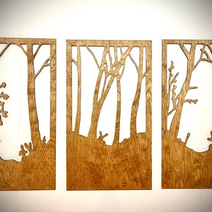 3 Piece Tree Landscape Scene Wall Art Panels Available in 11 Finishes ...