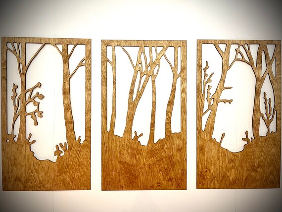 3 Piece Tree Landscape Scene Wall Art Panels Available in 11 | Etsy