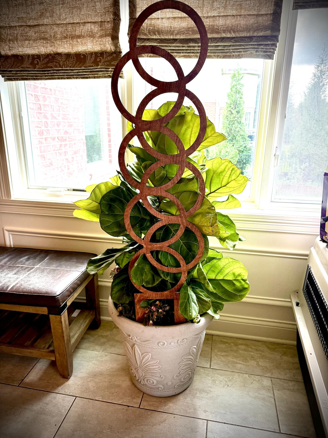 COLOSSAL 47" OR 29" Indoor Boho Plant Trellis-small Circle Pattern ...