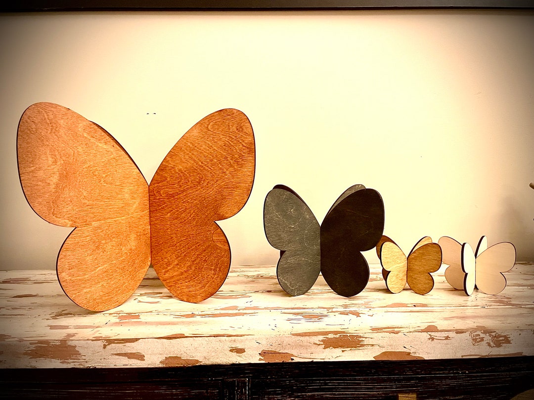 Butterfly Wooden Tabletop Decor Available in 3 Sizes and 12 Finishes ...