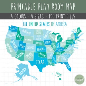 Pink and Purple USA Map| Blue and Green USA Map| Multicolor America Map ...