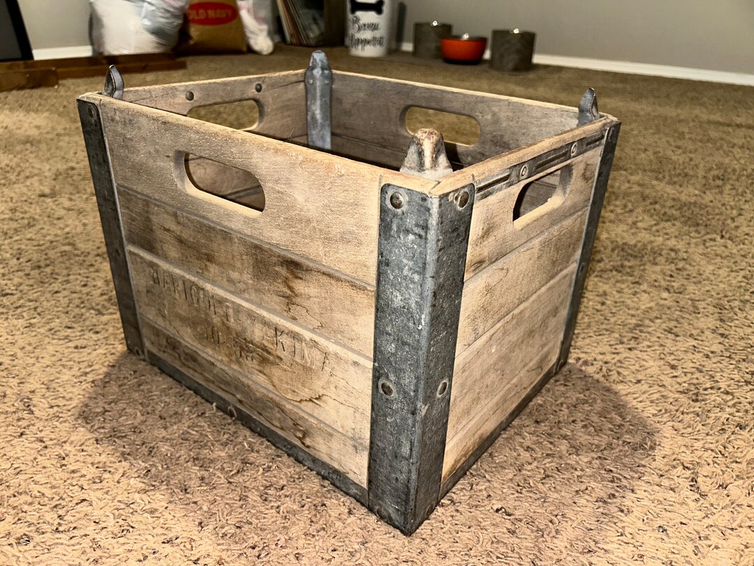 Vintage Wooden Milk Crate - Etsy