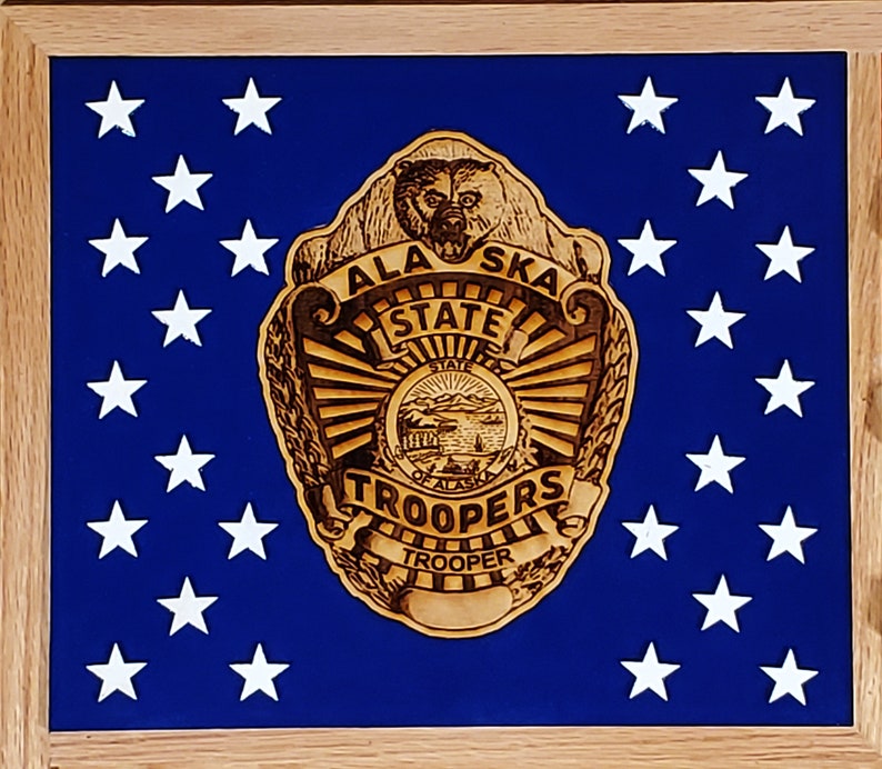 Alaska State Trooper Challenge Coin Display Flag: Police Retirement ...