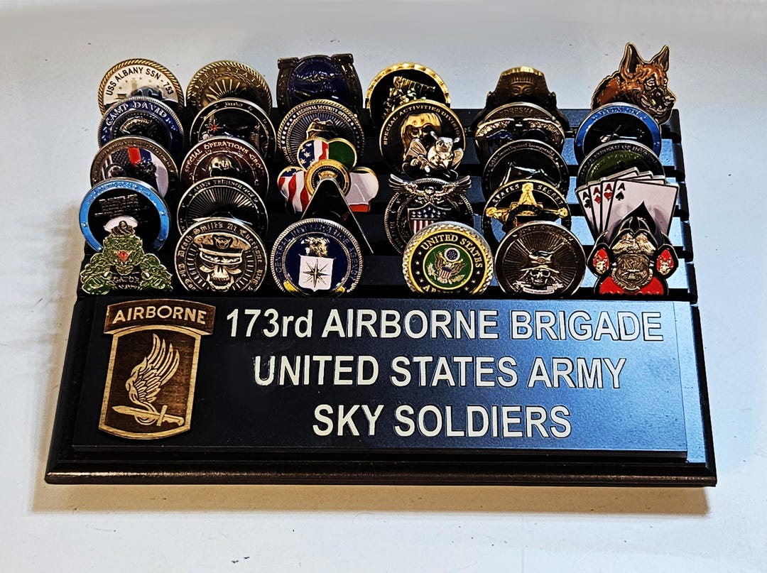 173rd Airborne Brigade Desktop/shelf Top Challenge Coin Display US Army ...
