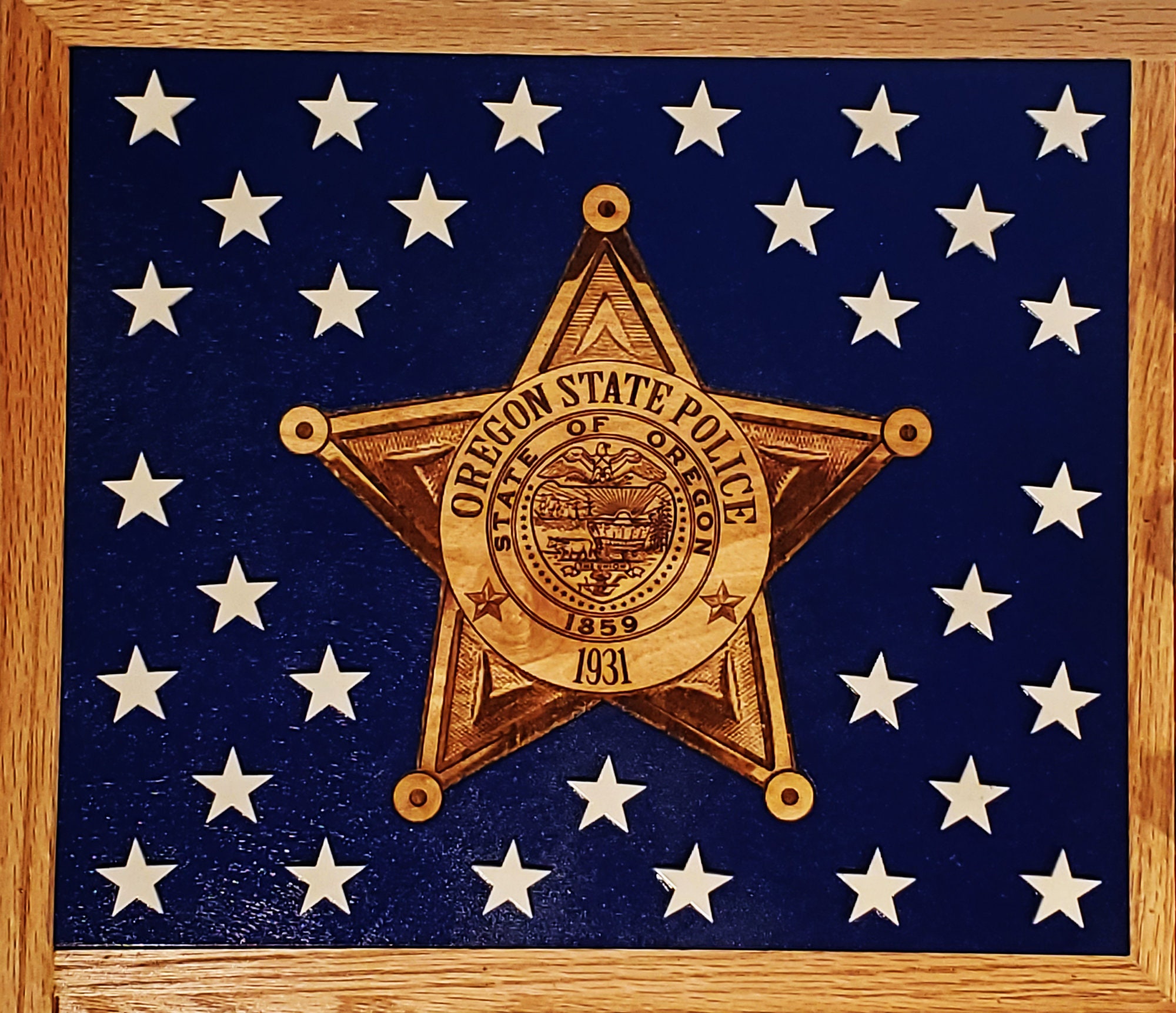 Oregon State Trooper / Police Challenge Badge Coin Display 70-100 Coins ...