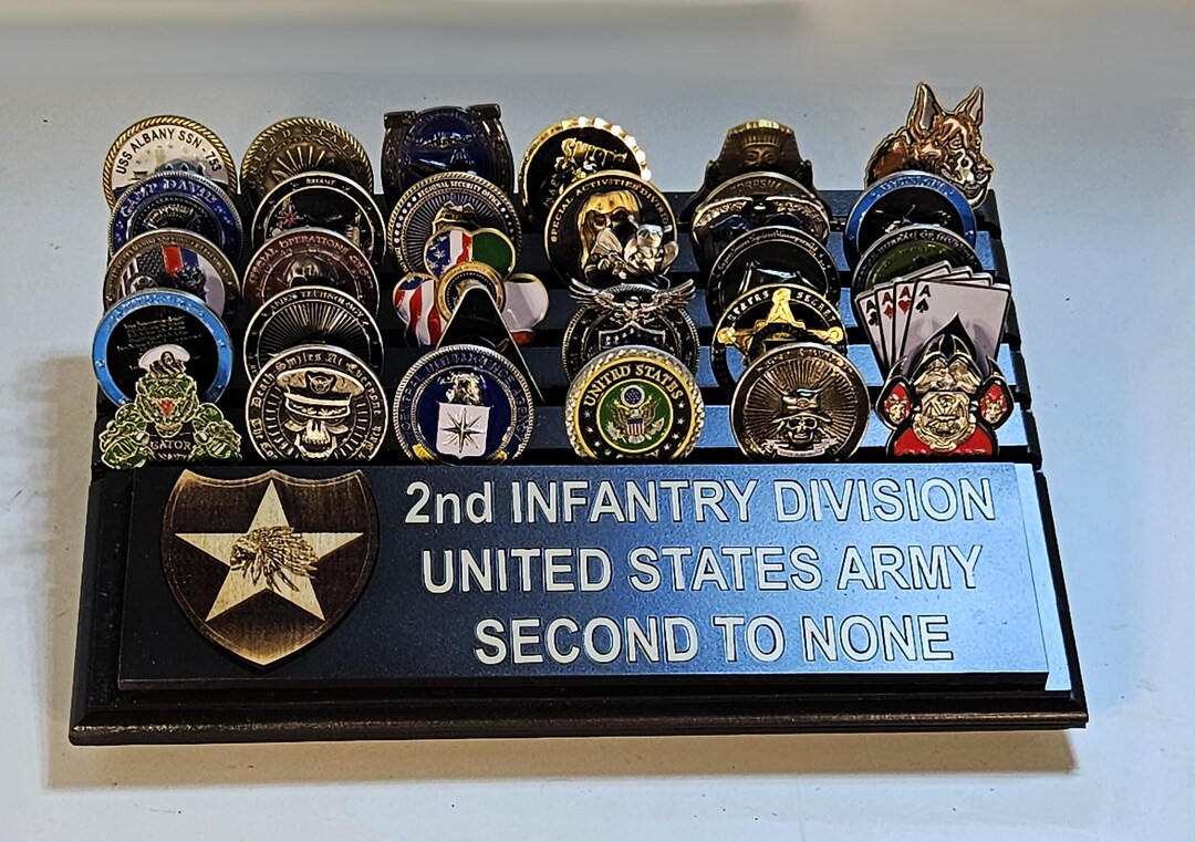 2nd Infantry Division Challenge Coin Display: US Army, Holds 30 Coins ...
