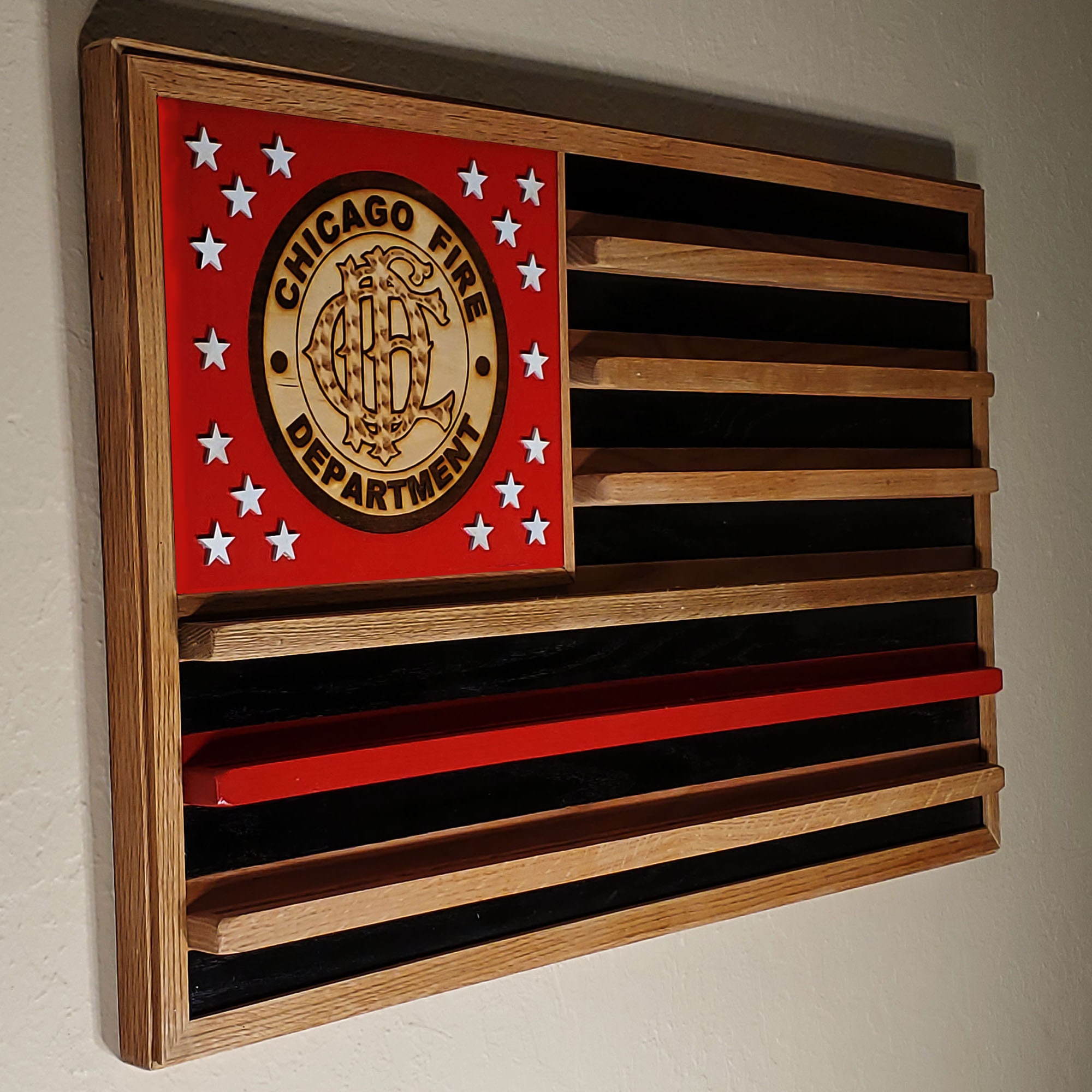 Chicago Illinois Fire Department Challenge Coin Display Flag - Etsy