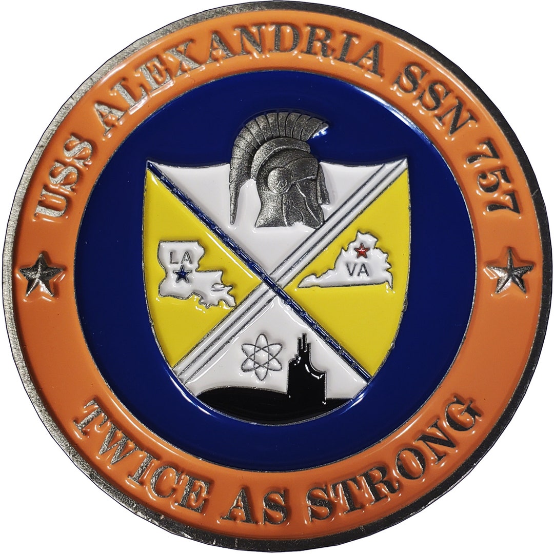 US Navy USS Alexandria SSN 757 Submarine Commemorative Challenge Coin ...