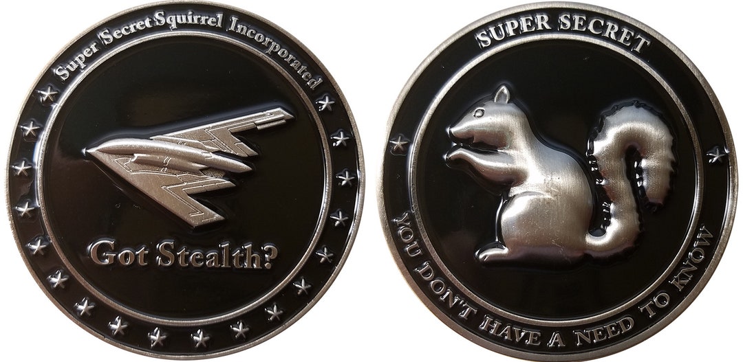 B-2 Spirit Bomber Got Stealth? Secret Squirrel Challenge Coin 18 - Etsy