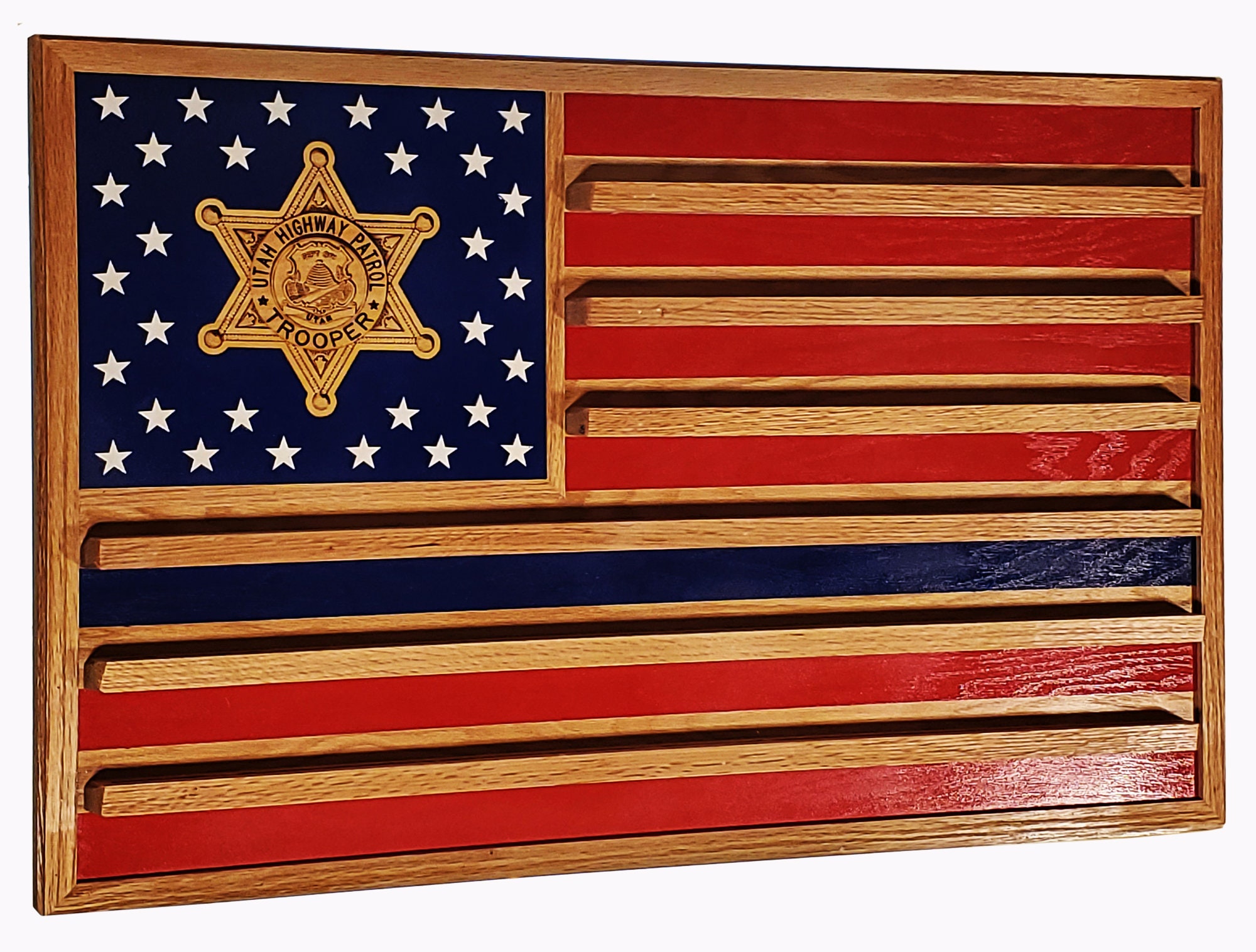 Utah State Trooper / Police Challenge Badge Coin Display 70-100 Coins ...