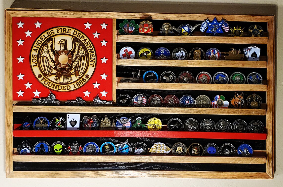 Los Angeles California Fire Department Challenge Coin Display | Etsy
