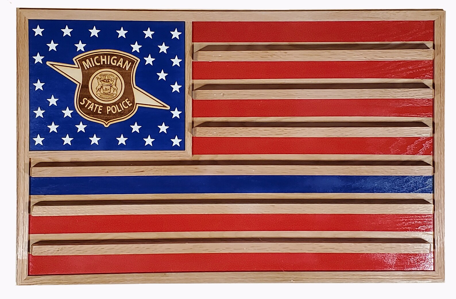 Michigan State Trooper / Police Challenge Coin Display Flag 70 Coins - Etsy