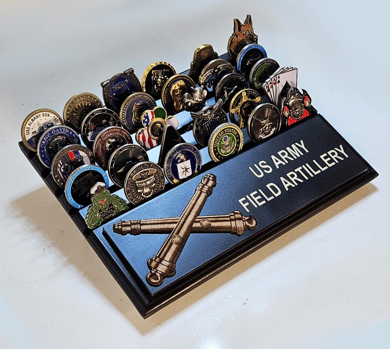 US Army Field Artillery Challenge Coin Display - Veteran Made - Etsy