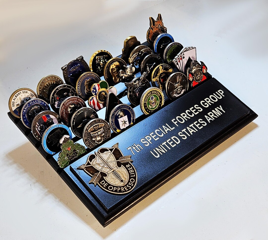7th Special Forces Group Challenge Coin Display, US Army, Holds 30 ...