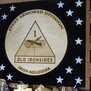 US Army 1st Armored Division Custom Challenge Coin Display Flag 36"x20 ...