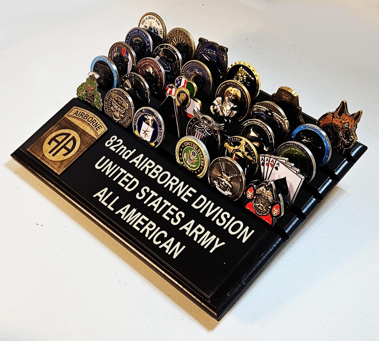 82nd Airborne Challenge Coin Display: US Army Veteran Gift - Etsy
