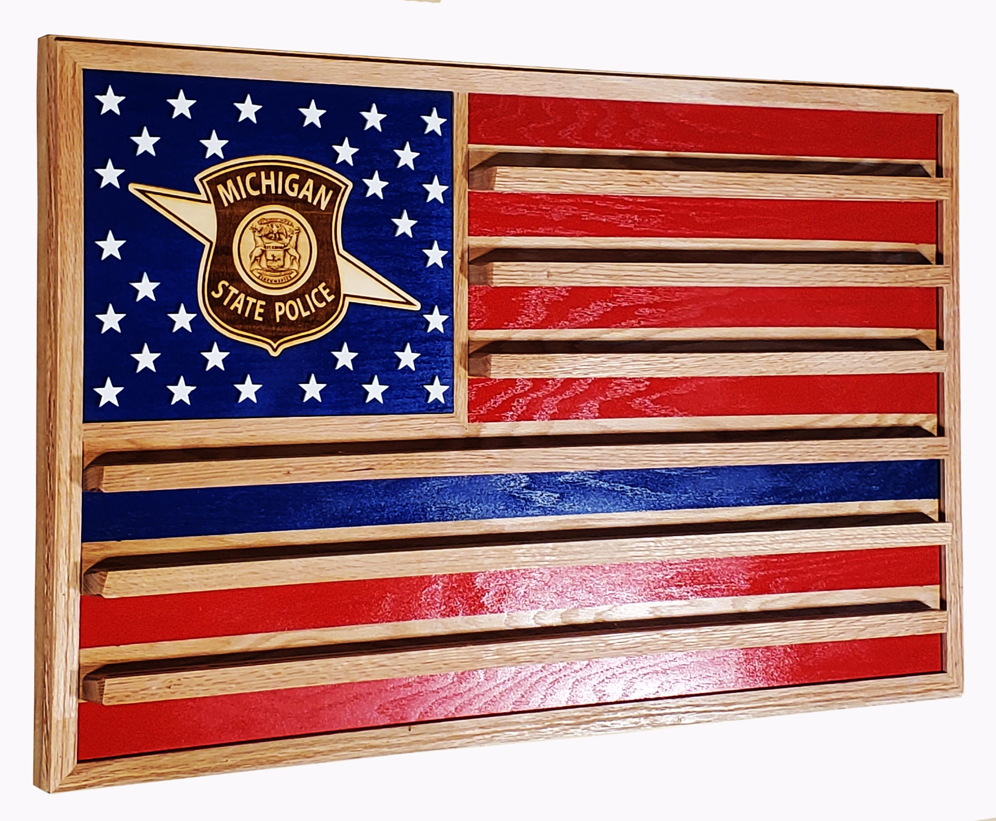 Michigan State Trooper / Police Challenge Coin Display Flag 70 - Etsy