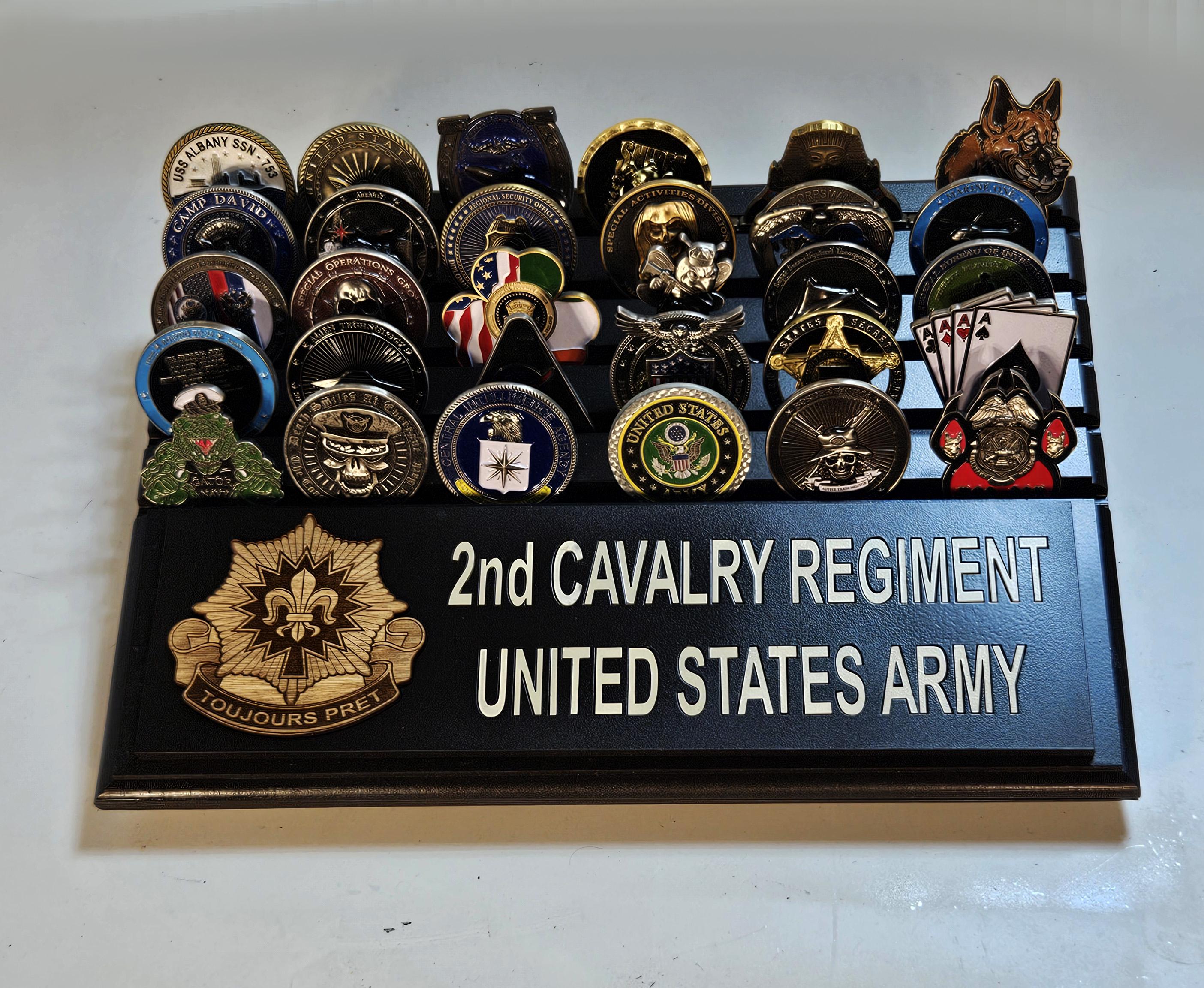 2nd Cavalry Regiment Challenge Coin Display: US Army Veteran Gift - Etsy