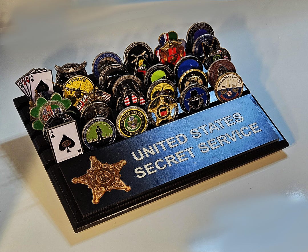 US Secret Service Challenge Coin Display: Wooden Inlay, Veteran Made - Etsy
