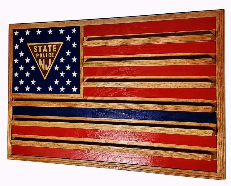 New Jersey State Police Challenge Coin Display Flag 36x21 Holds ...