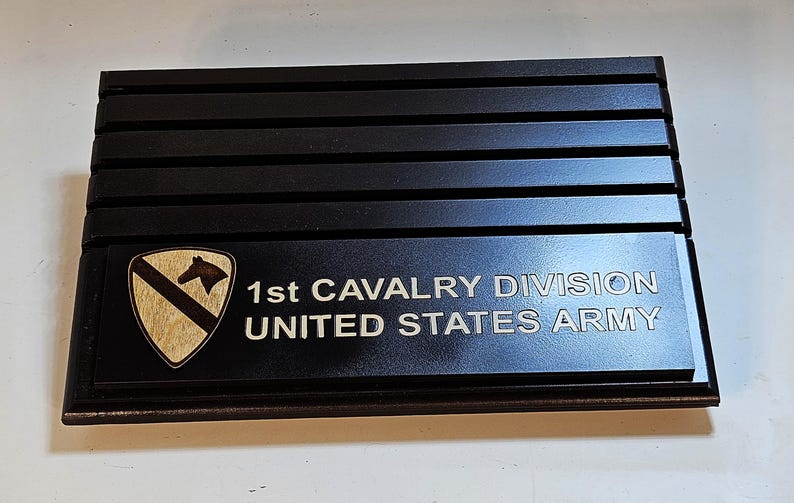 1st Cavalry Division Challenge Coin Display: Handmade US Army Desktop ...