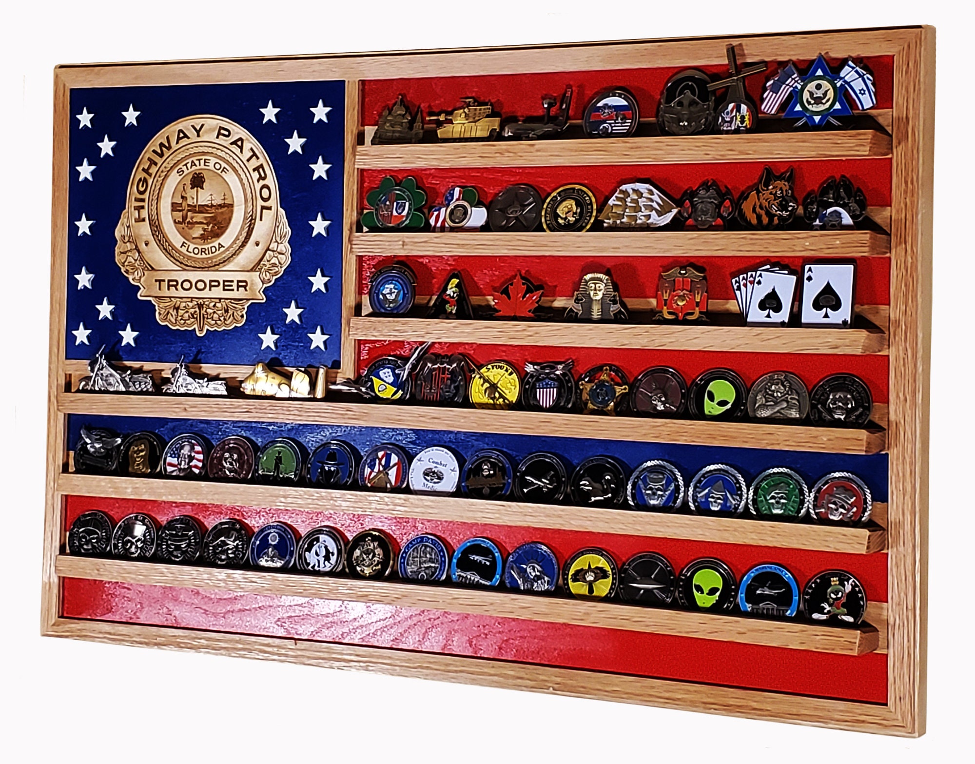 Florida State Trooper State Police Challenge Coin Display Flag 70 ...