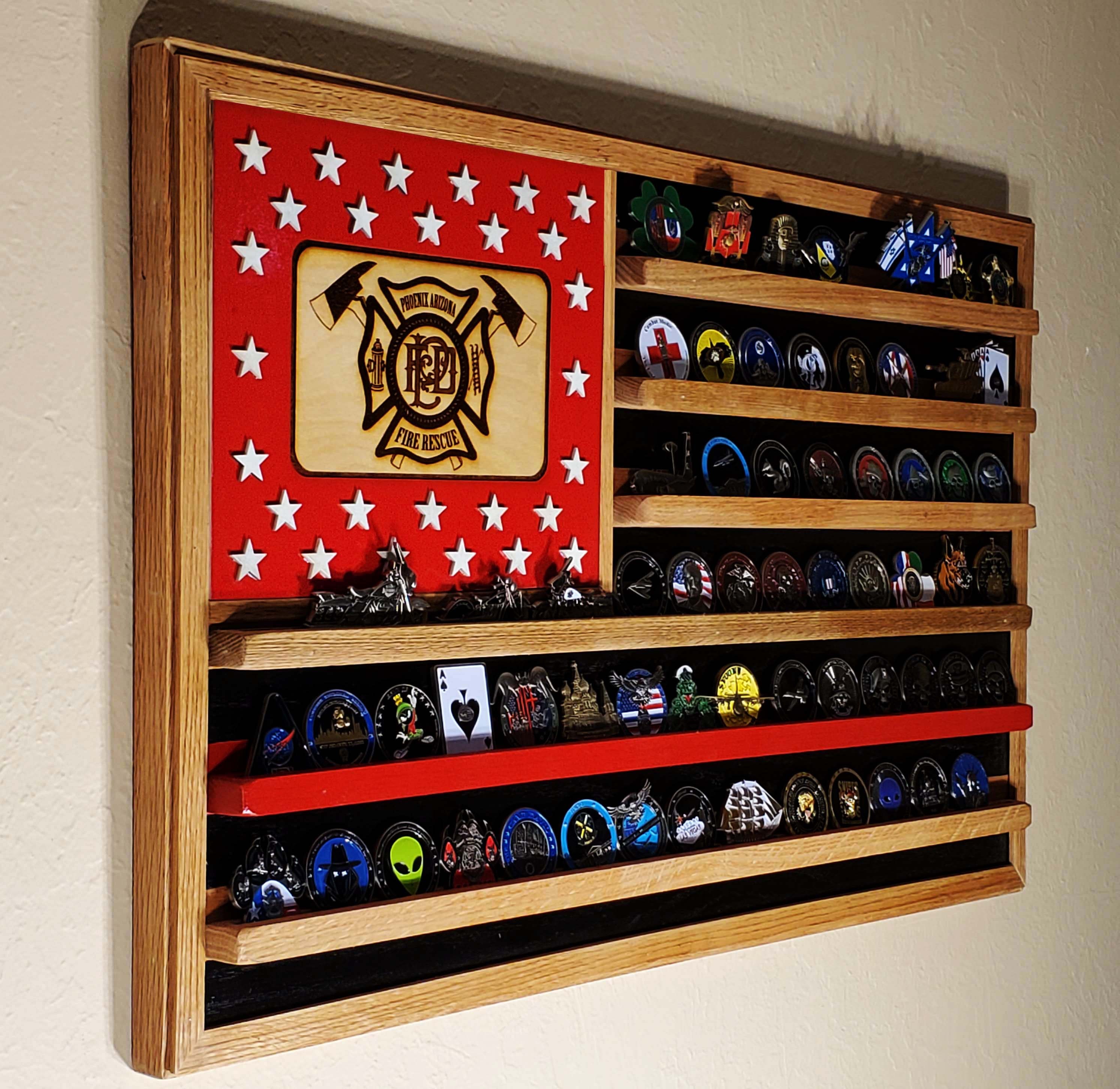 Phoenix Arizona Fire Department Challenge Coin Display Flag | Etsy