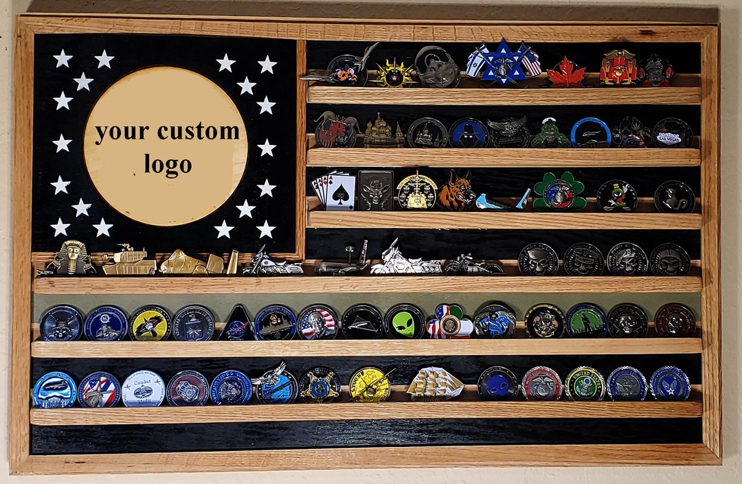 Custom Logo Challenge Coin Flag Black Stripes With Olive Drab Accent - Etsy