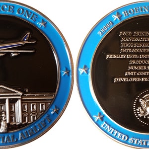 Air Force One Presidential Airlift Challenge Coin 2" Diameter 24 - Etsy