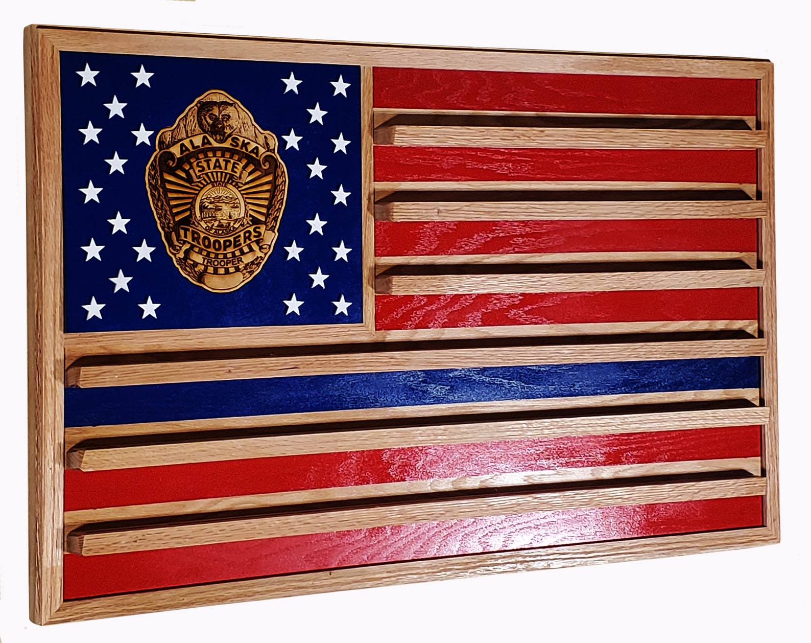 Alaska State Trooper Challenge Coin Display Flag: Police Retirement ...