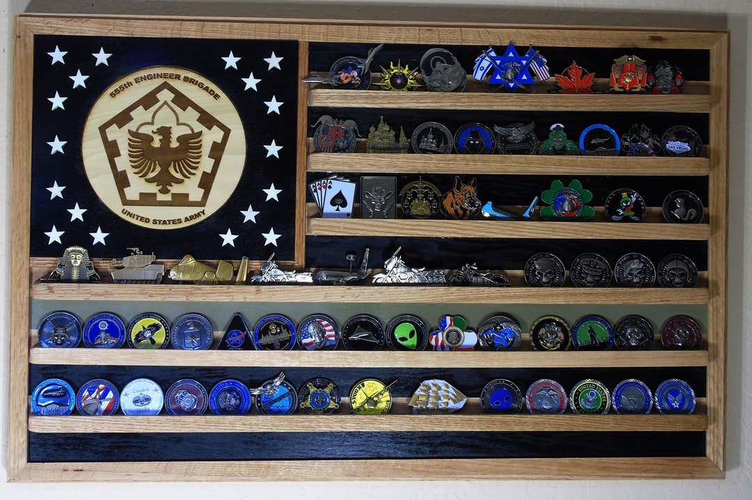 555th Engineer Brigade US Army Challenge Coin Display Holder Flag ...