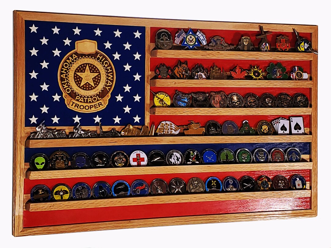 Oklahoma State Trooper / Police Challenge Badge Coin Display 70-100 ...