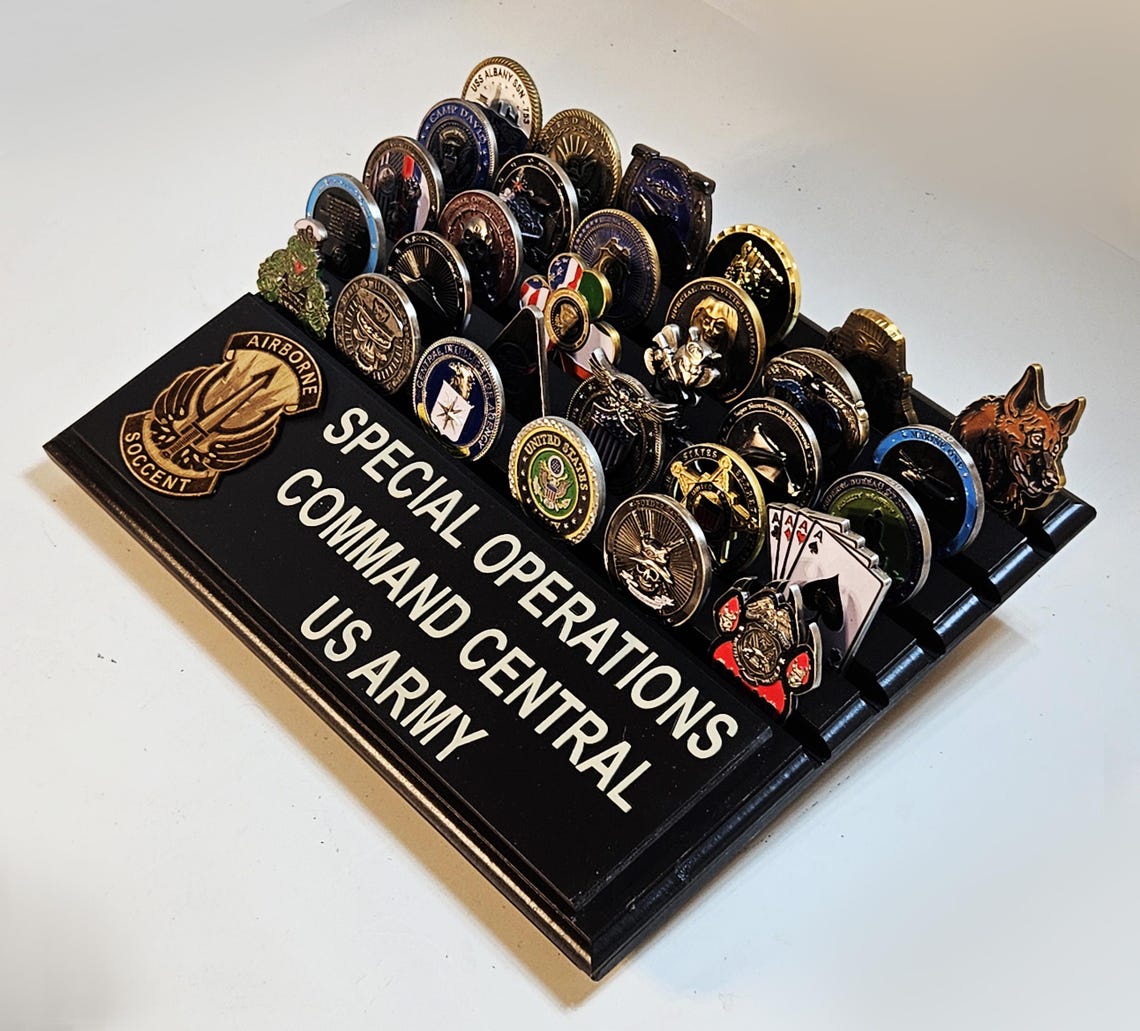 US Army SOCCENT Challenge Coin Display - Holds 30 Coins - Etsy