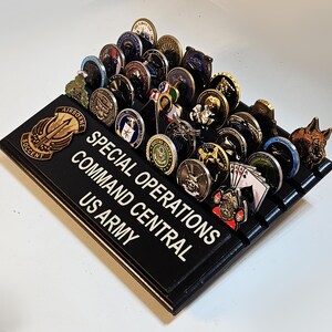 US Army SOCCENT Desktop/shelf Top Challenge Coin Display US Army Holds ...