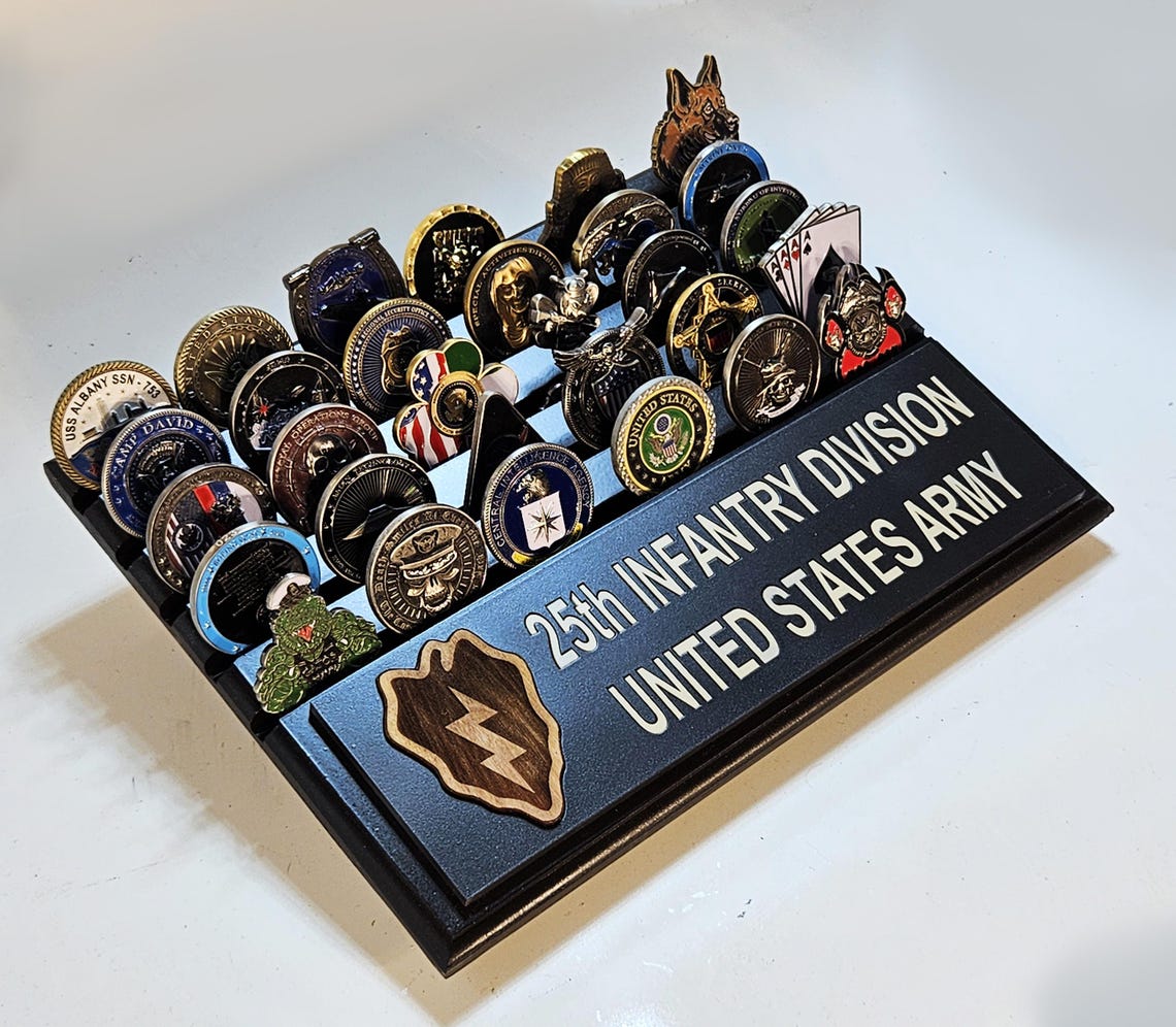 25th Infantry Division Challenge Coin Display - US Army Veteran Made - Etsy