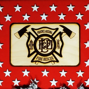 Phoenix Arizona Fire Department Challenge Coin Display Flag 36x20 - Etsy