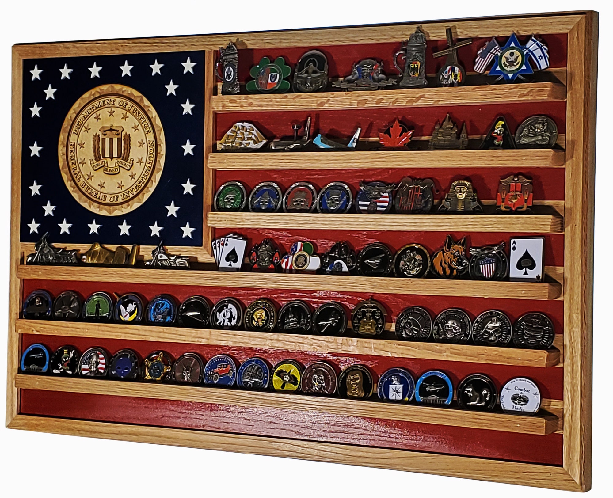 Federal Bureau of Investigation FBI Challenge Coin Display Flag/70-90 ...