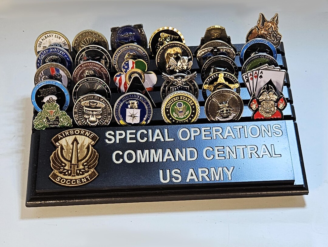 US Army SOCCENT Challenge Coin Display - Holds 30 Coins - Etsy