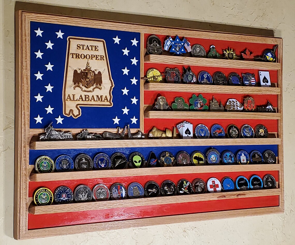 Alabama State Police Door Seal Challenge Coin Display 36 X 20 | Etsy