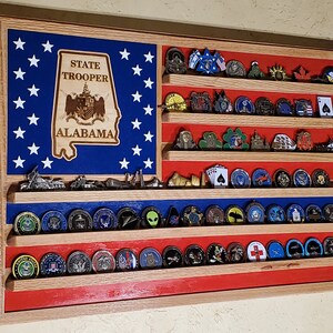 Alabama State Police Door Seal Challenge Coin Display 36 X 20 Holds 60 ...