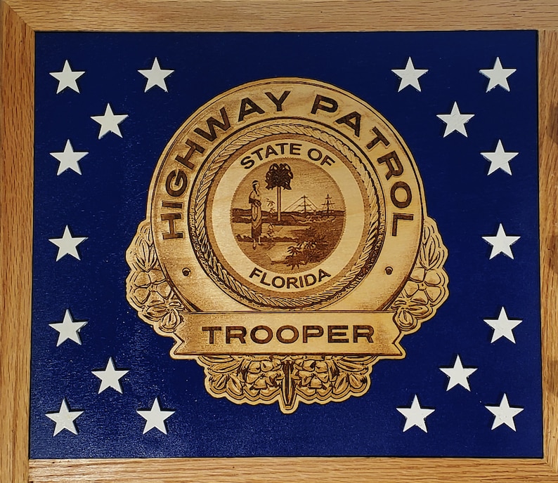 Florida State Trooper State Police Challenge Coin Display Flag 70 ...