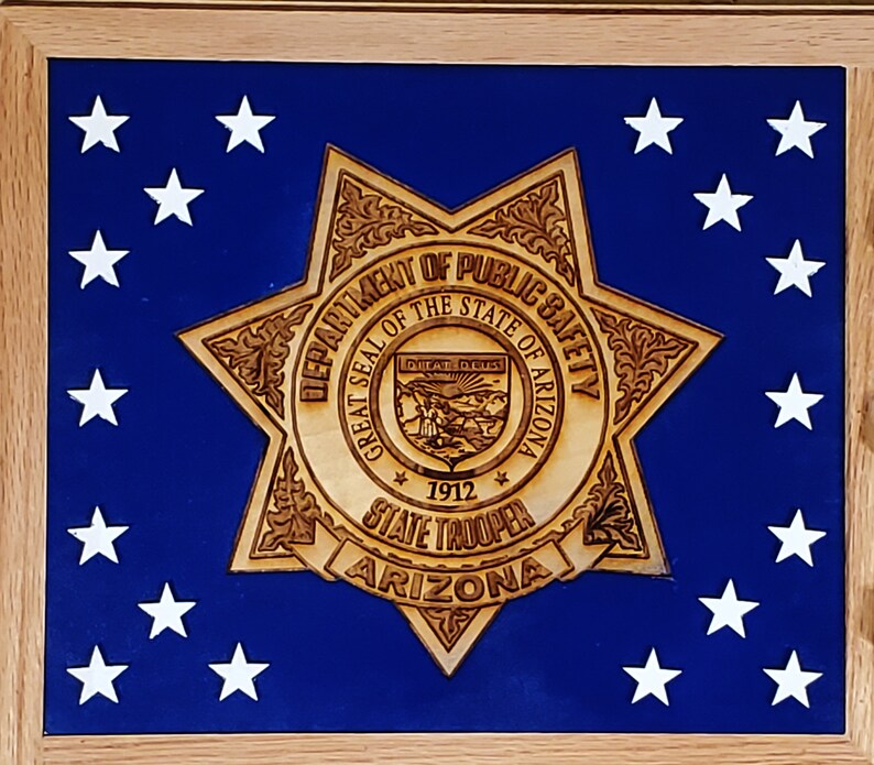 Arizona State Trooper State Police Challenge Coin Display Flag 70-100 ...